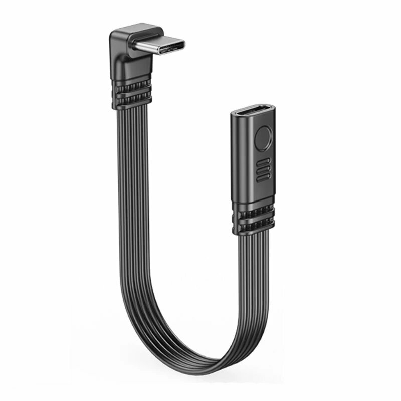 USB Type-C к Type-C кабель-удлинитель 90 градусов 45Вт 5cm, L male to I female