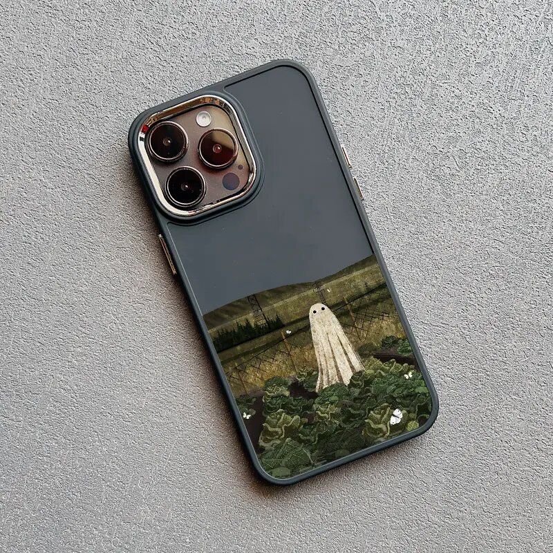Чехол для iPhone 16 13 12 11 Pro Max 15 14 Pro Max Plus XS X XR 7 8 Plus: Эстетичный, милый, с рисунком призрака, мягкий, противоударный