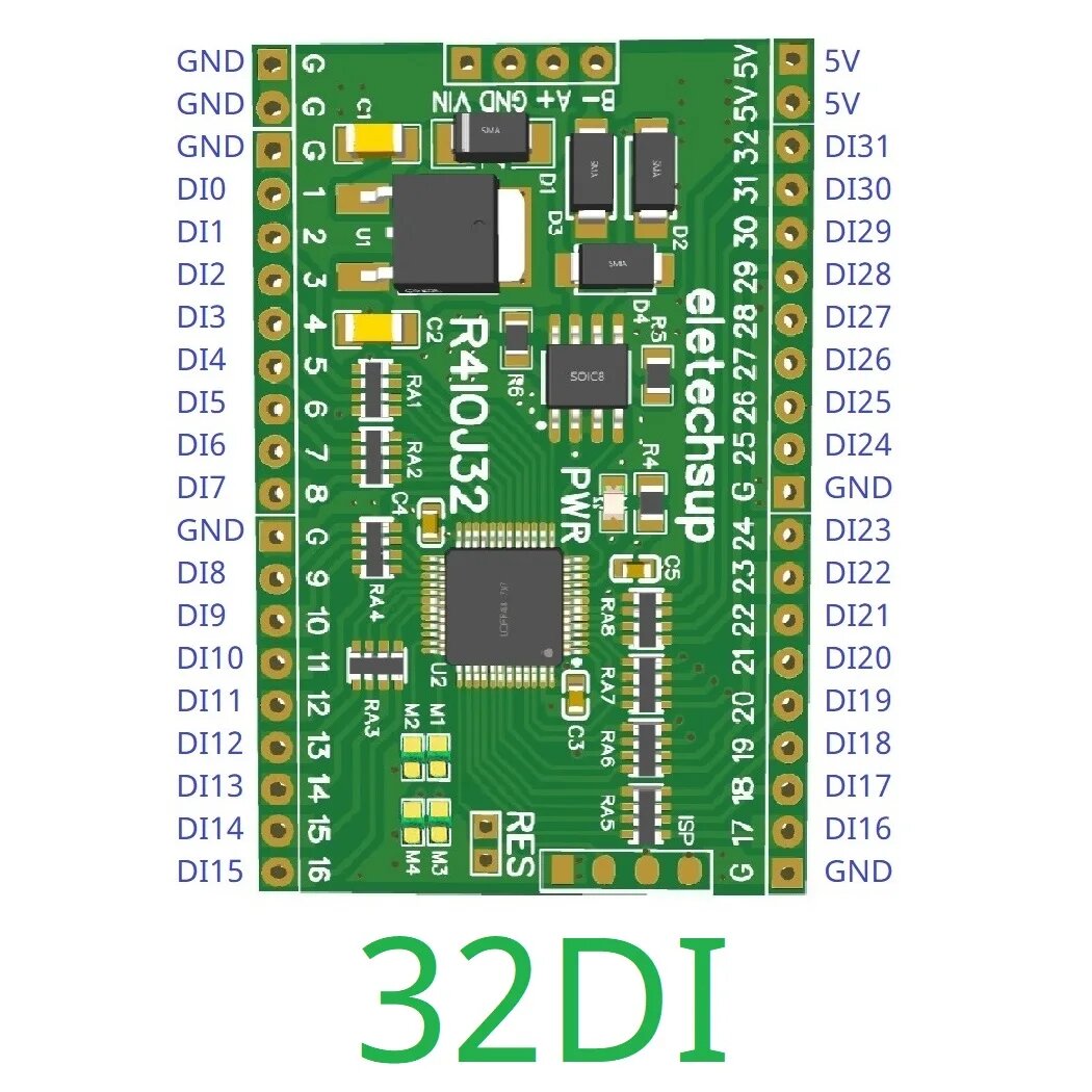 Eletechsup R4IOJ32 32DI модуль IO RS485, Only Board