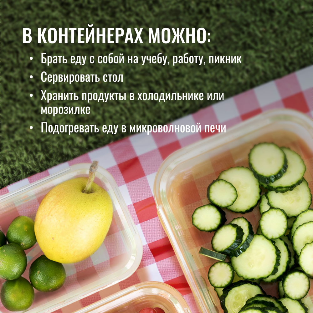 Стеклянный контейнер для хранения Homium Glass, прямоугольная емкость для хранения продуктов,1,4л