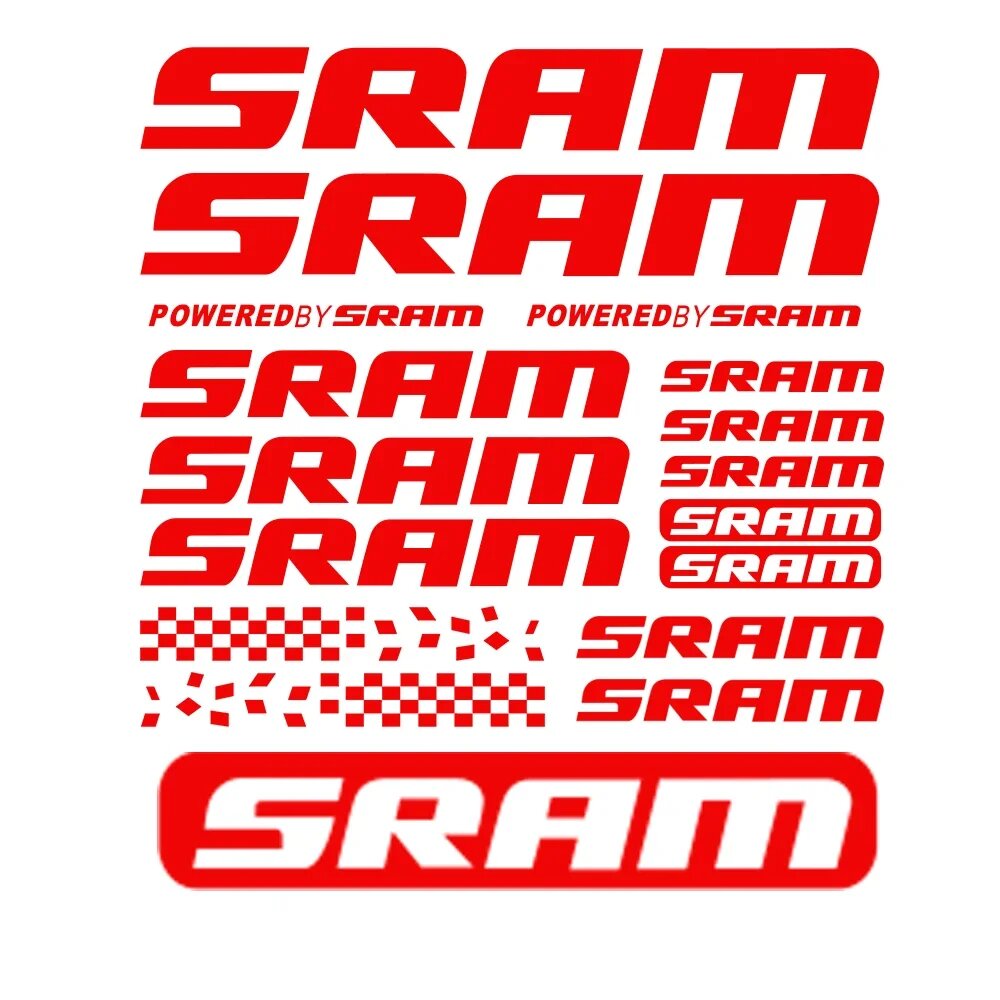 Автомобильная наклейка, совместимая с Sram, виниловая наклейка, наклейки, лист велосипедной рамы, велосипедный велосипед Mtb 24*17 см Красный, 24CM