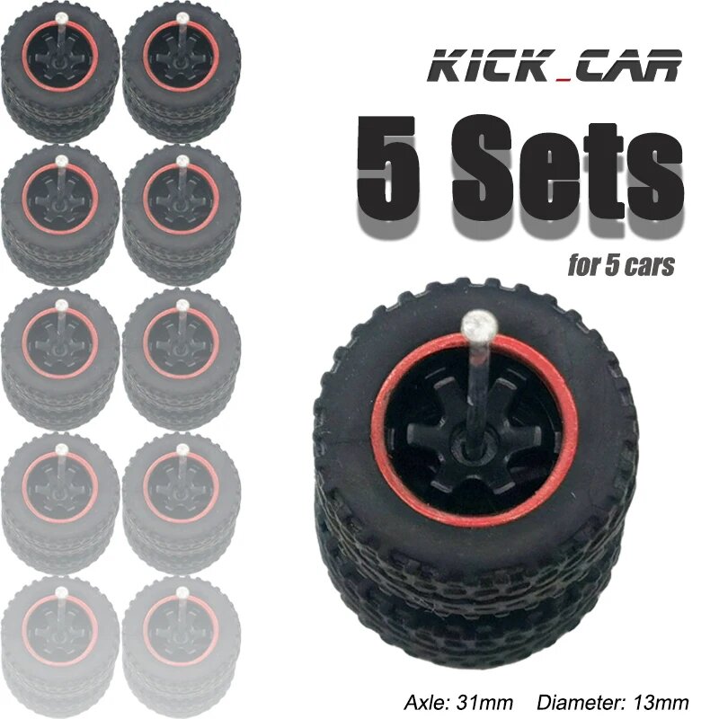 KICARMOD 1/64 Резиновые шины и литые колеса для моделей 1:64 Черный, TOY715-5