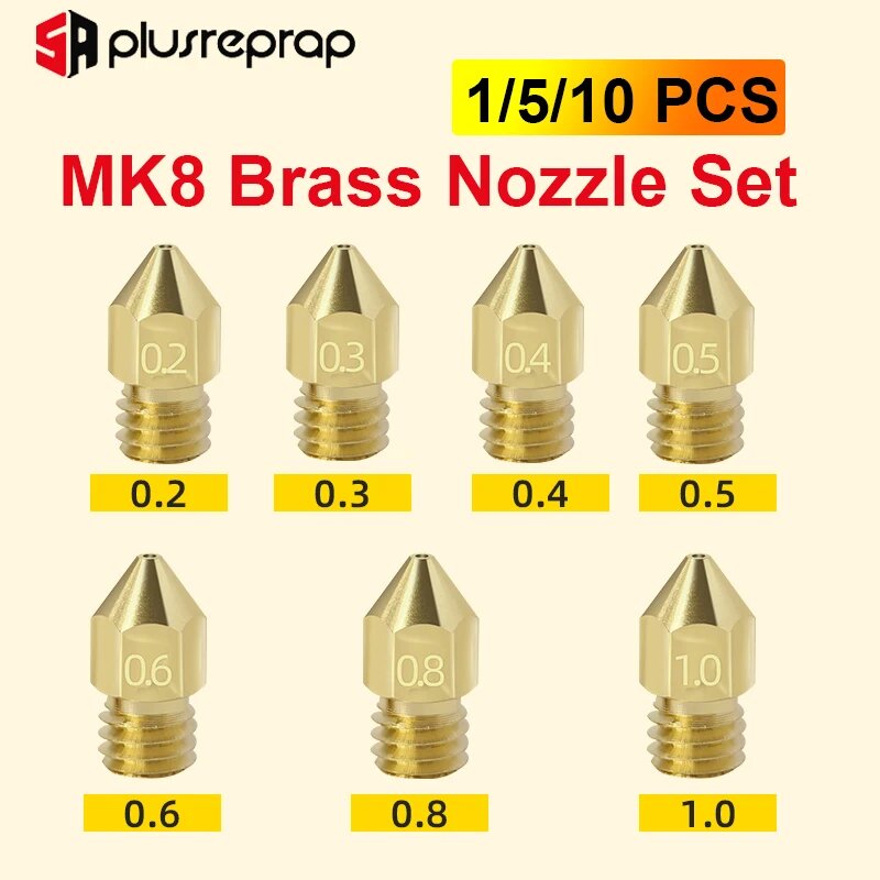 5Aplusreprap MK8 форсунка для 3D-принтера 1,75 мм 0,4 мм, 10 PCS