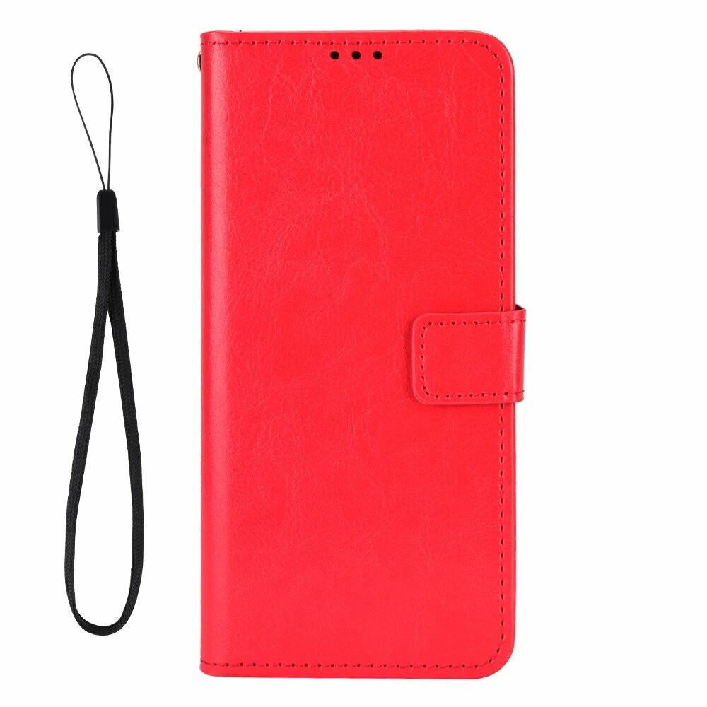 Красный чехол-книжка для Infinix Smart 10 X6725 с держателем карт
