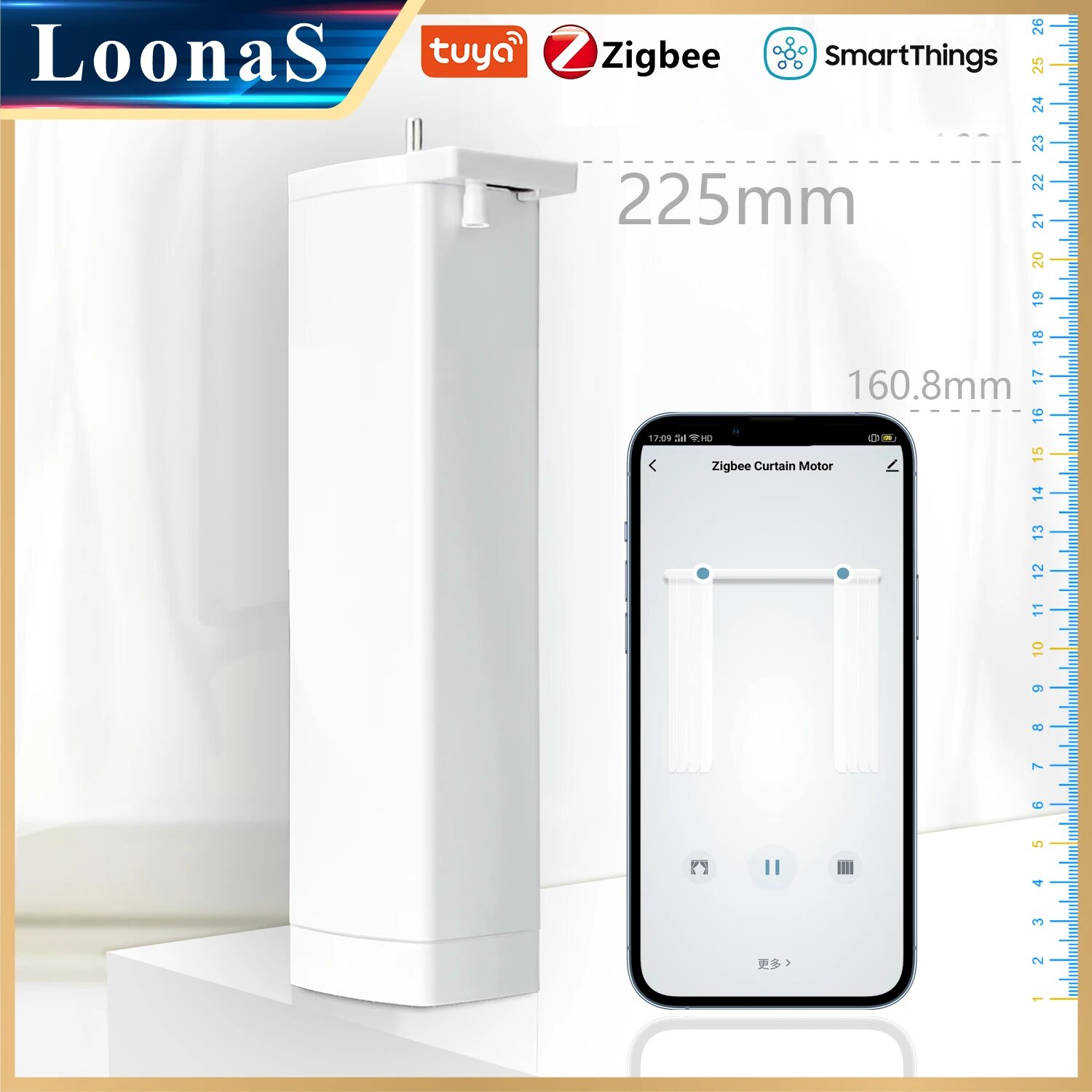 LoonaS Электропривод для штор Tuya Zigbee EU plug