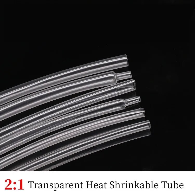 Прозрачная термоусадочная трубка 2:1 0,8-18 мм 1Meter, 2mm