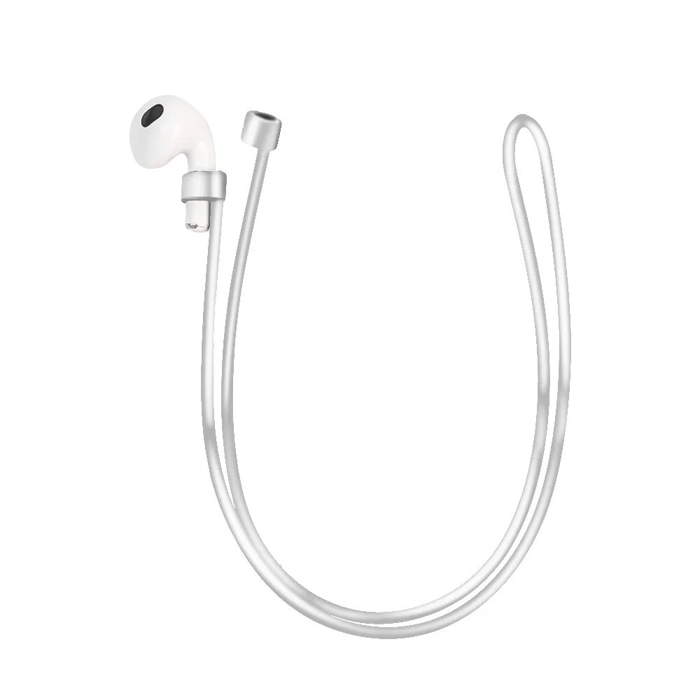 Силиконовый шнур для наушников Apple Airpods 55CM, белый