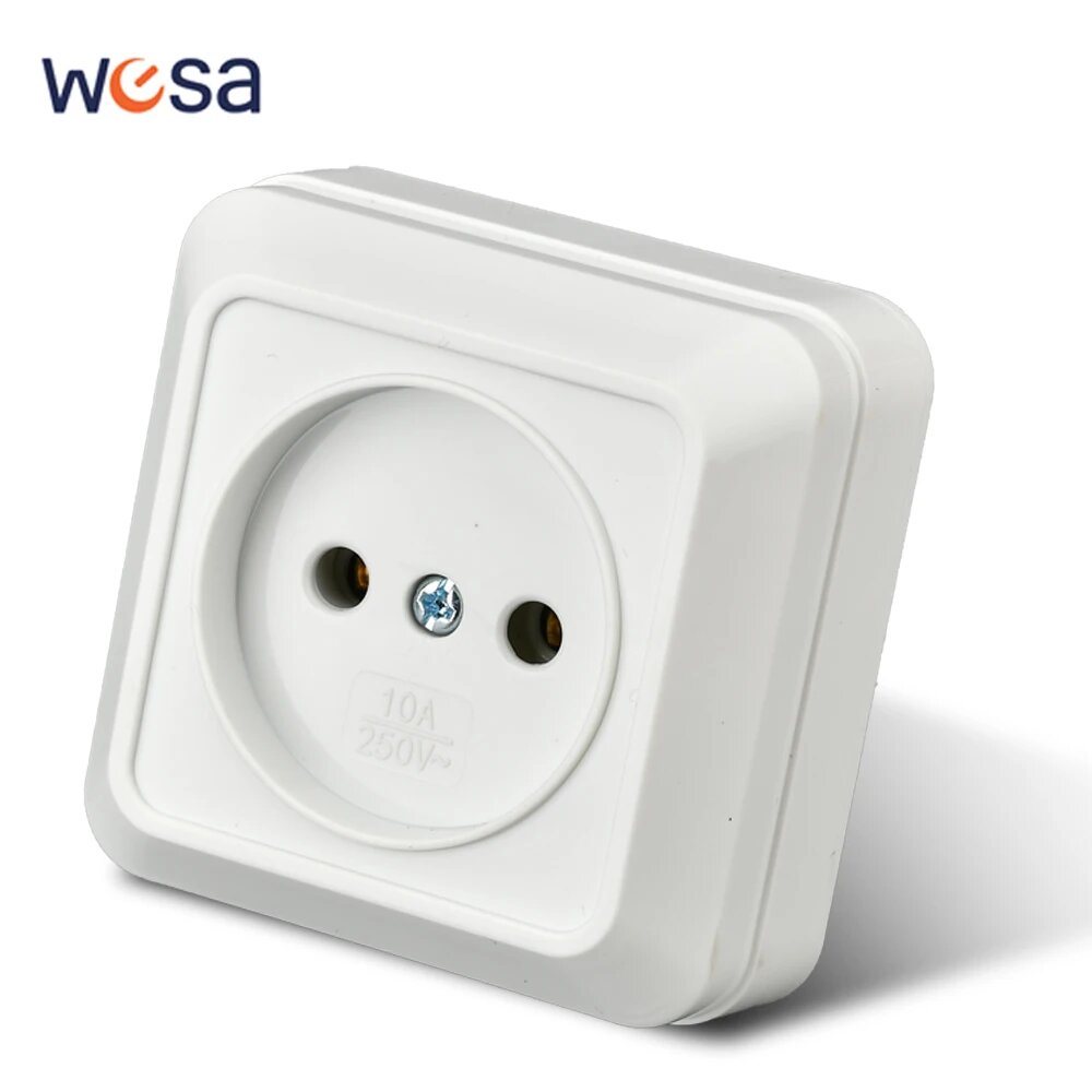 Розетка WESA белая 1 Socket No Ground