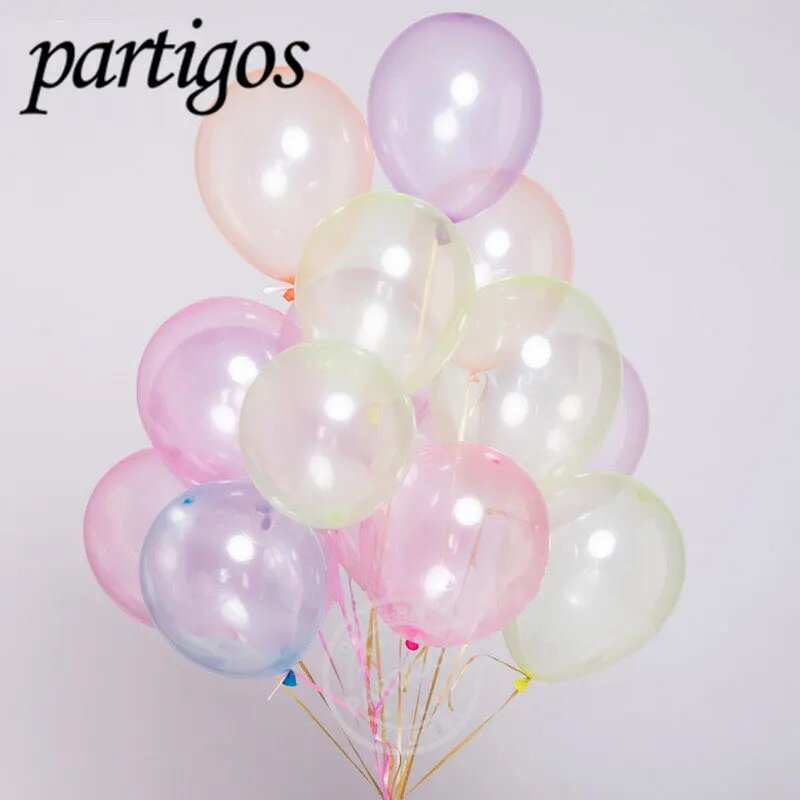 Прозрачные латексные шары с кристаллами Partigos Розовый, crystal mixed