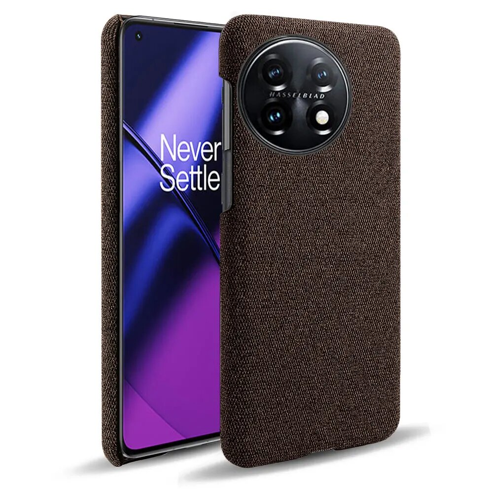 Чехол для OnePlus 10 Pro Brown, тканевая текстура