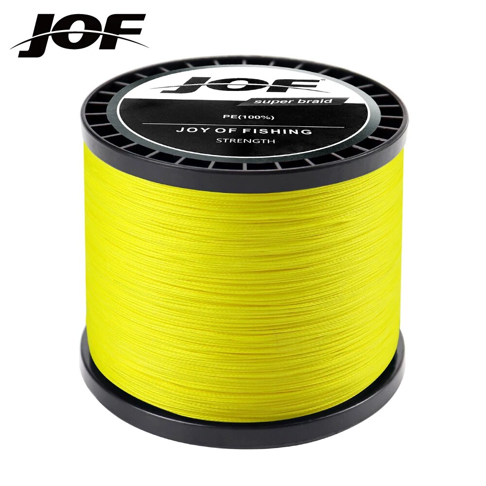 JOF 8X плетеная леска 8 нитей PE 20-100lb Светло-желтый, 500M-X8-6.0-80LB, Желтый
