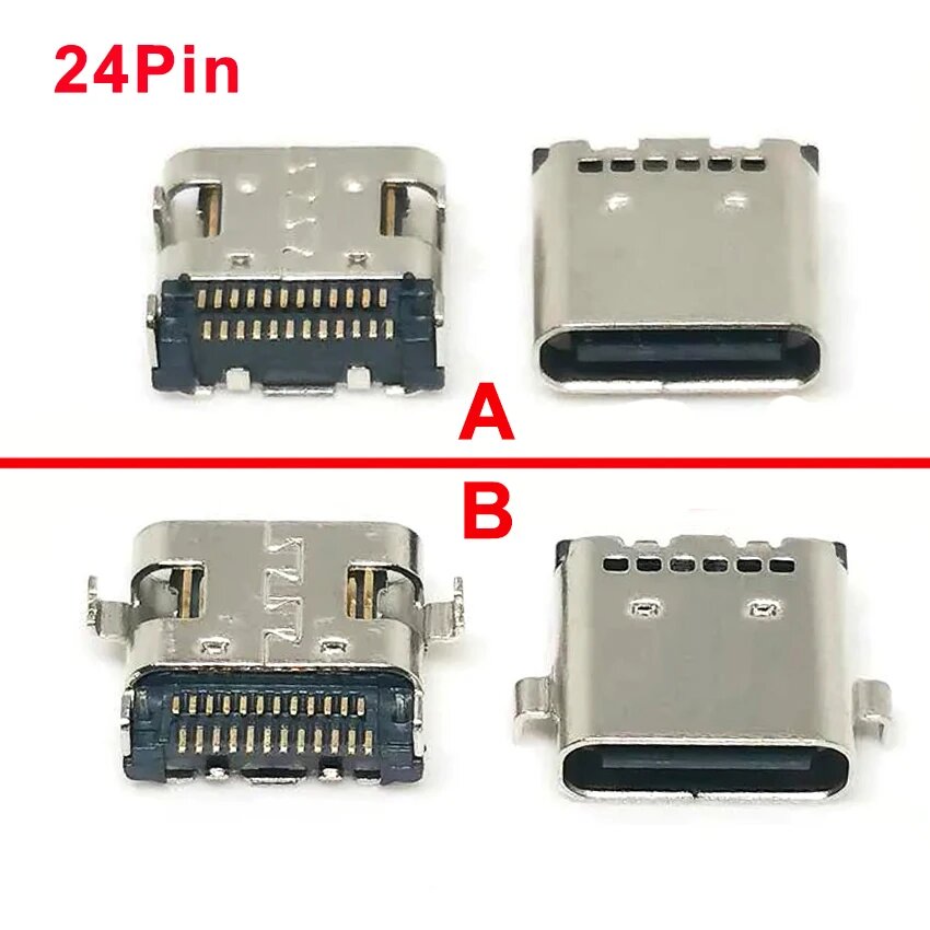 Разъем USB Type C 24Pin, 6шт, разноцветный — фото 1
