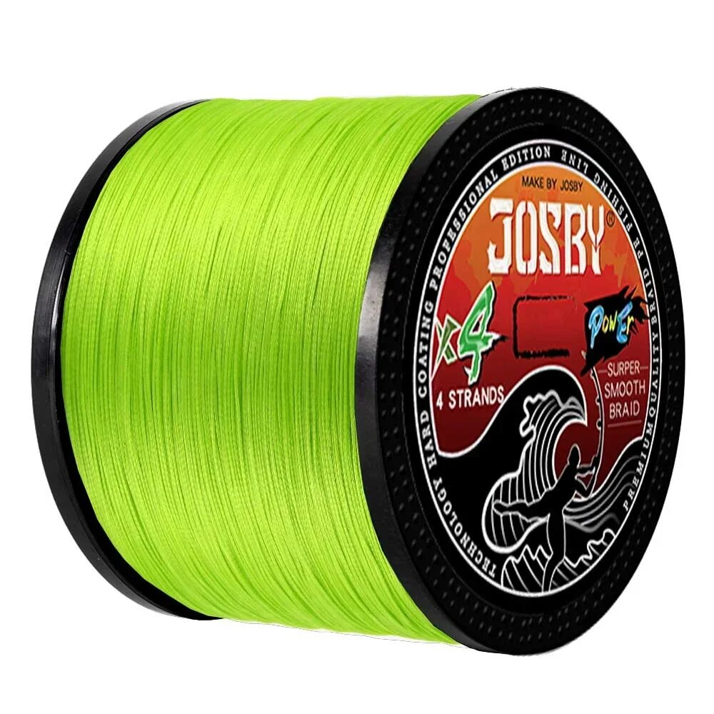 JOSBY Плетеная леска 1000м, 20lb, Grass Green