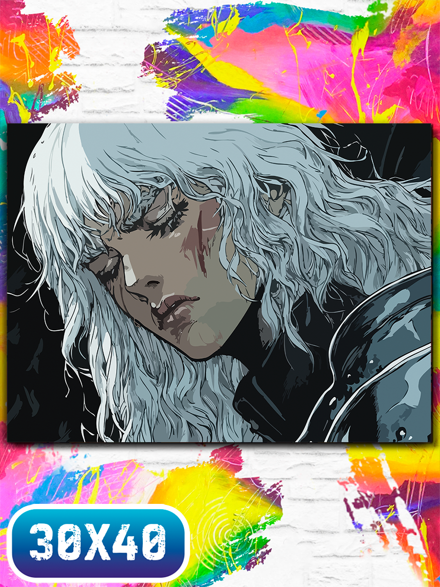 Картина по номерам на холсте Аниме Берсерк (Манга Berserk, Гриффит, Griffith, Гатс) - 15339 30x40 Г