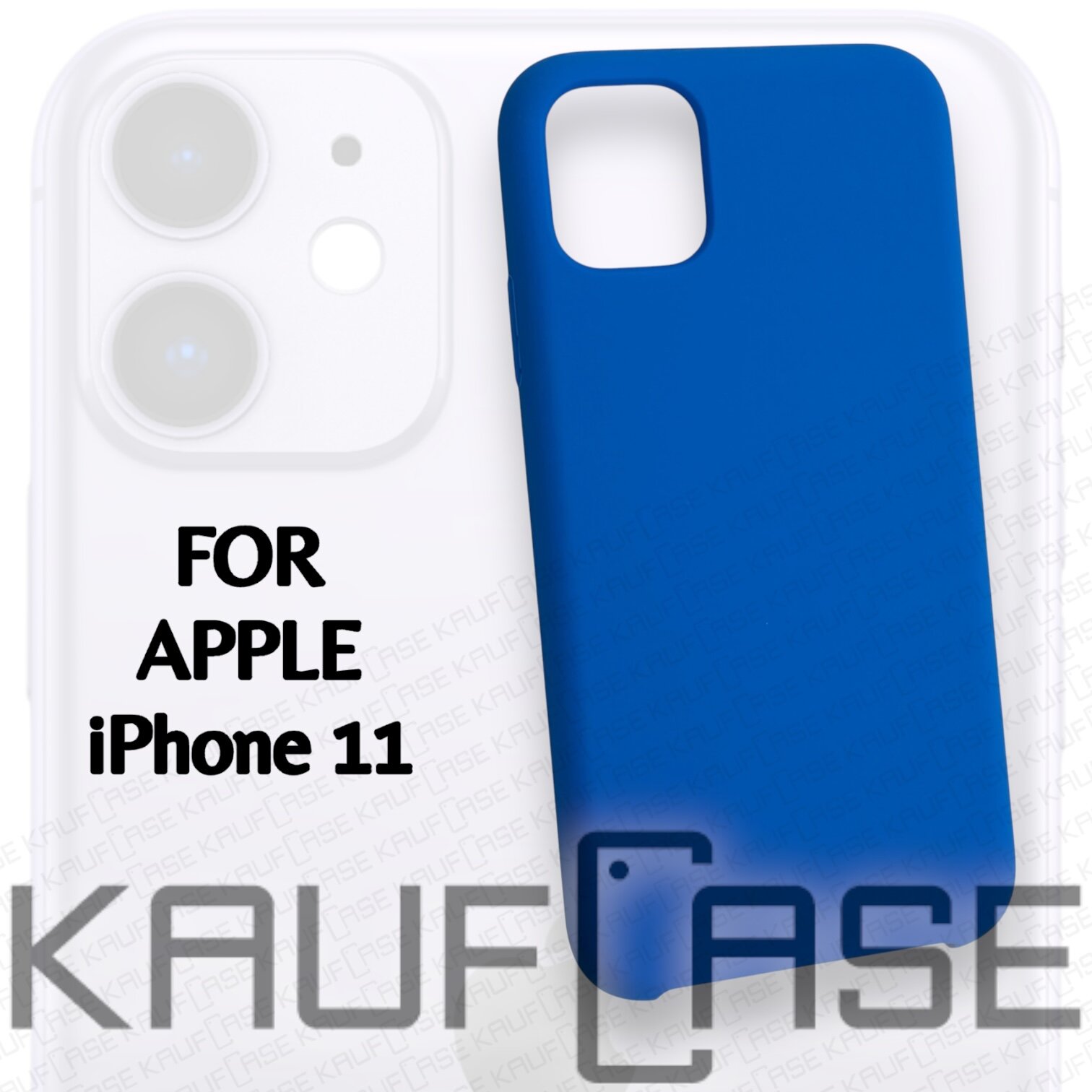 Силиконовый чехол KAUFCASE без логотипа для Apple iPhone 11 (6.1"), синий. Покрытие Soft Touch и подкладка из микрофибры внутри чехла; легкий доступ к разъемам