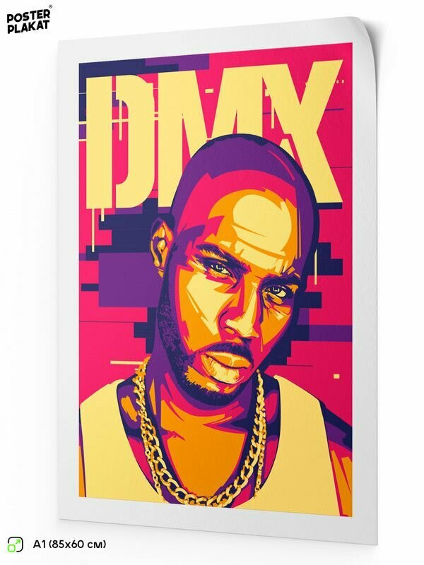 Постер DMX Эрл Симмонс на стену для интерьера, музыкальный, хип-хоп артисты, рэп, А1 (85 х 60 см), Постер Плакат