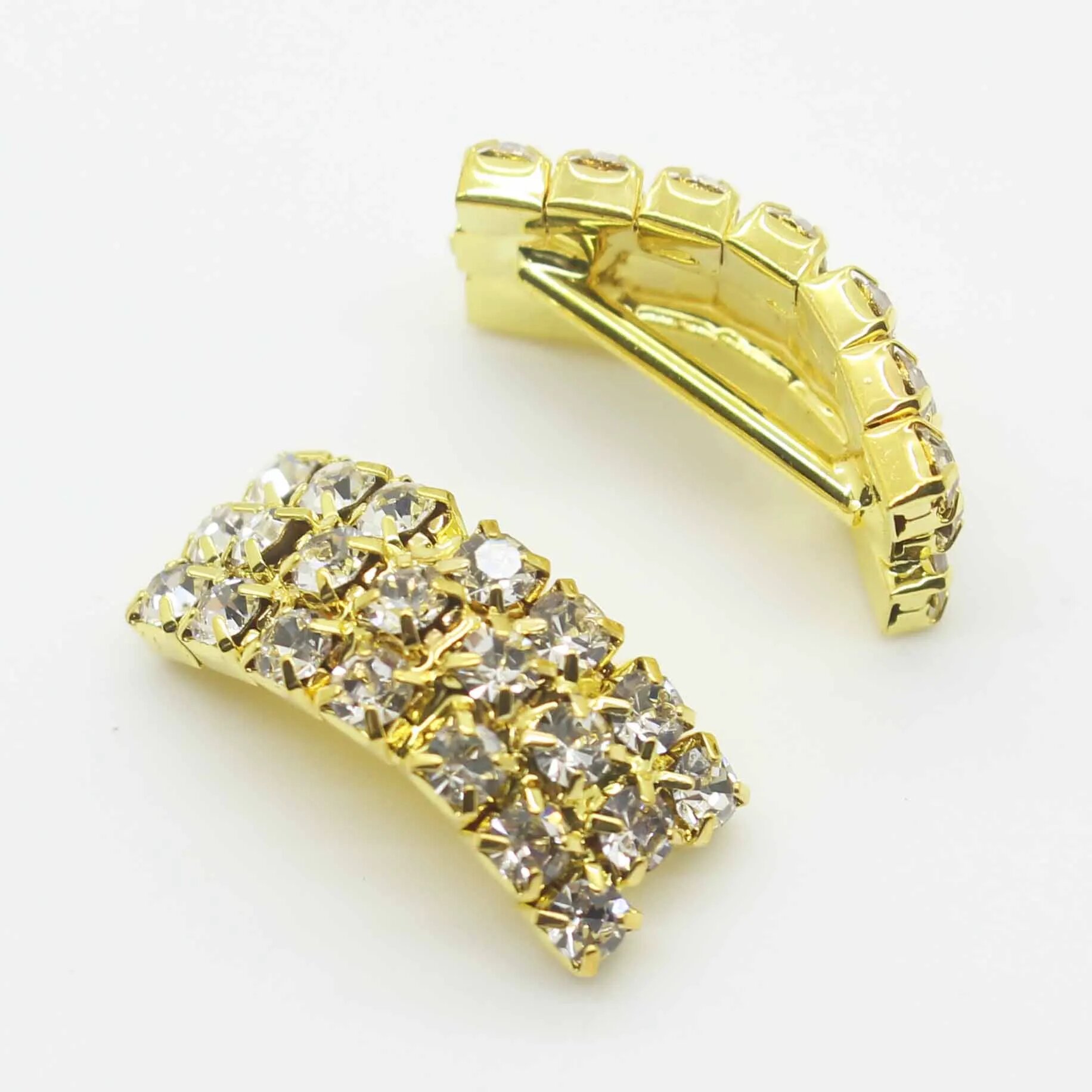 Пряжки для лент Lkeran серебристые с кристаллами 10 шт. No.3 gold