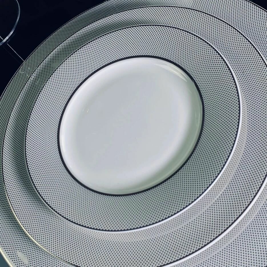 Набор 6 штук Тарелка Lenardi Серебряная симфония 16.5см костяной фарфор