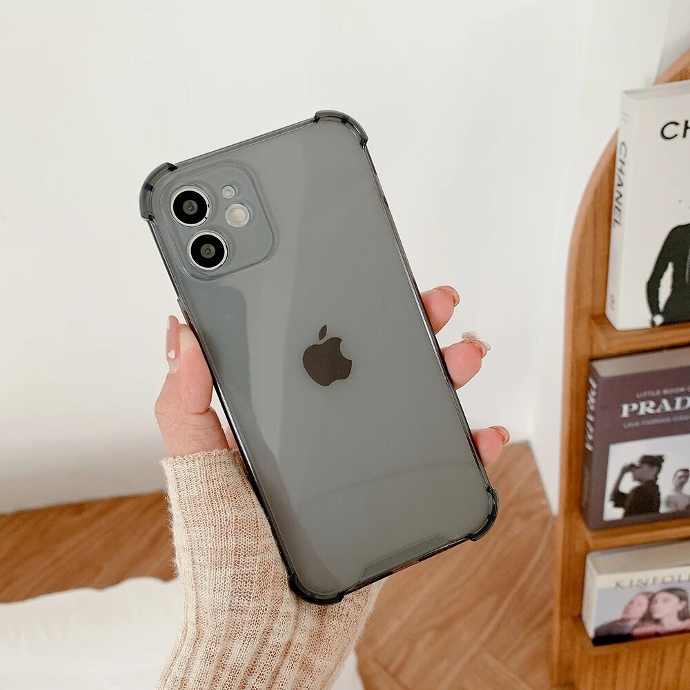 Прозрачный силиконовый мягкий чехол для iPhone 14 13 12 Mini 11 Pro XS Max X XR SE 2022 7 8 Plus ярких цветов, прозрачная задняя крышка