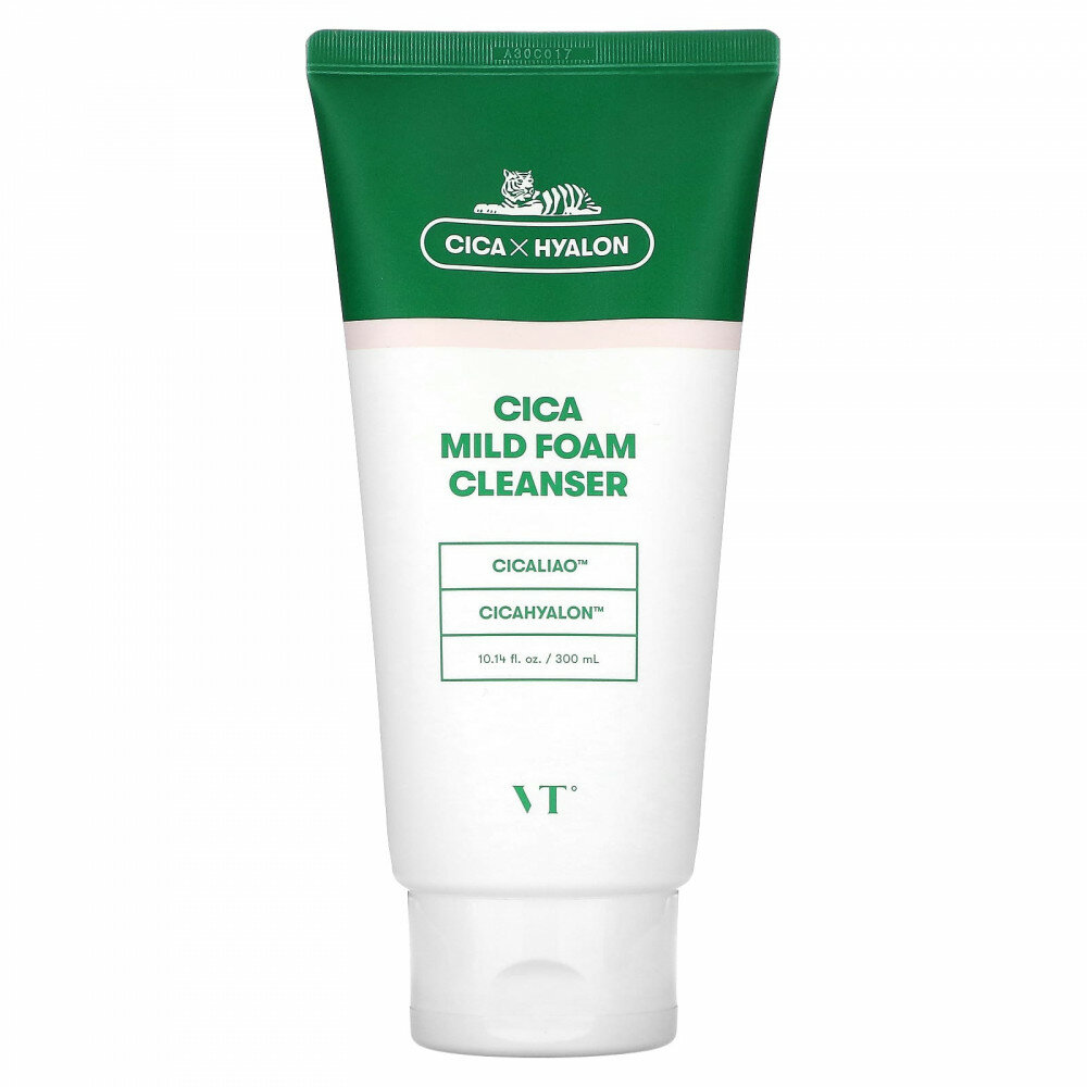 VT Cosmetics, Cica мягкая очищающая пенка, 300 мл (10,14 жидк. унц.)
