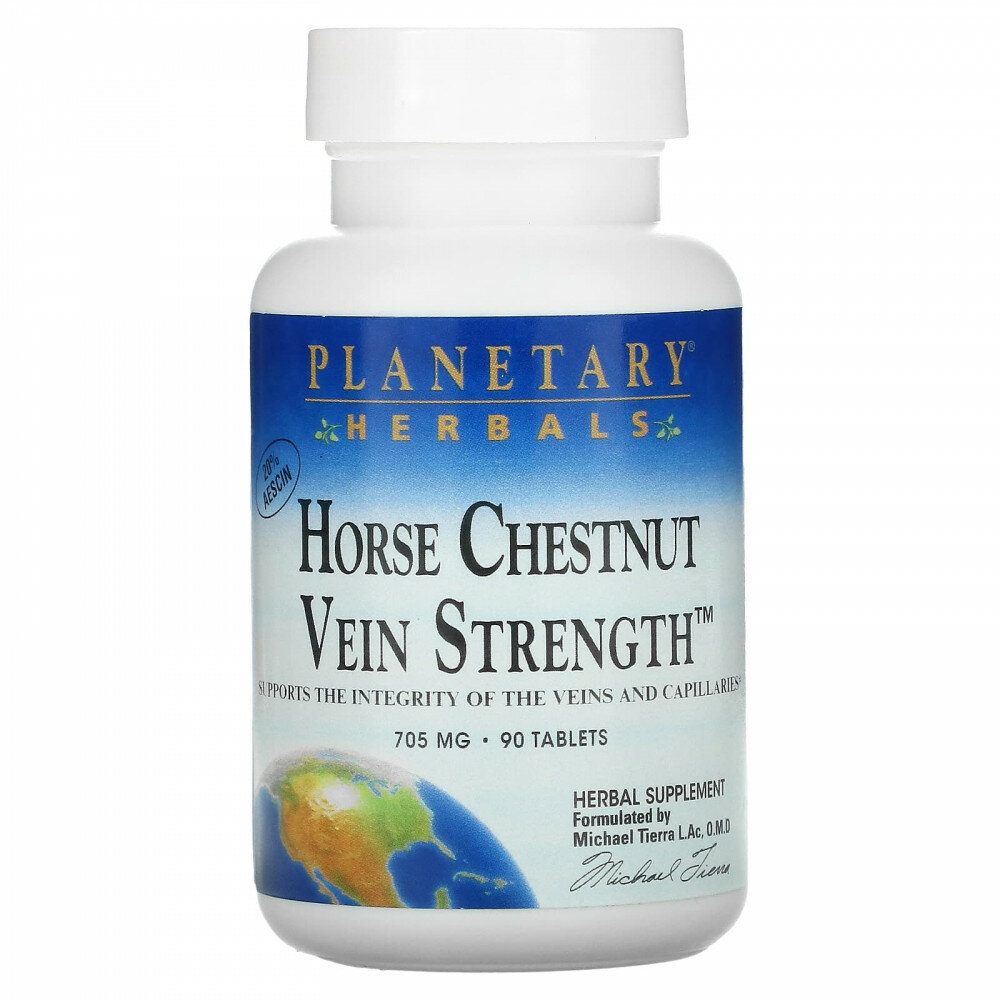 Planetary Herbals, Конский каштан Vein Strength ™, 705 мг, 90 таблеток