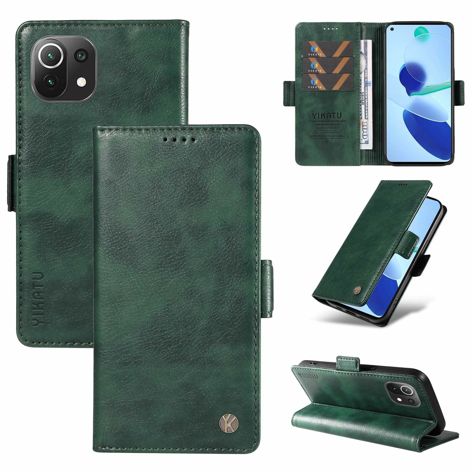 YIAKTU Чехол Книжка Для Xiaomi 11 Lite /Xiaomi 11 Lite 5G NE ( Сяоми 11 Лайт / Сяоми 11 Лайт 5Г) Чехлы для кошелек Флип Кожаный
