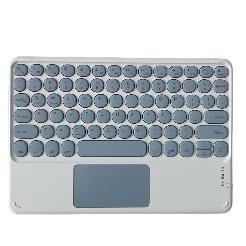 Клавиатура, для iPad/мобильного телефона/планшетного компьютера, круглая, с Bluetooth, небесно-голубая