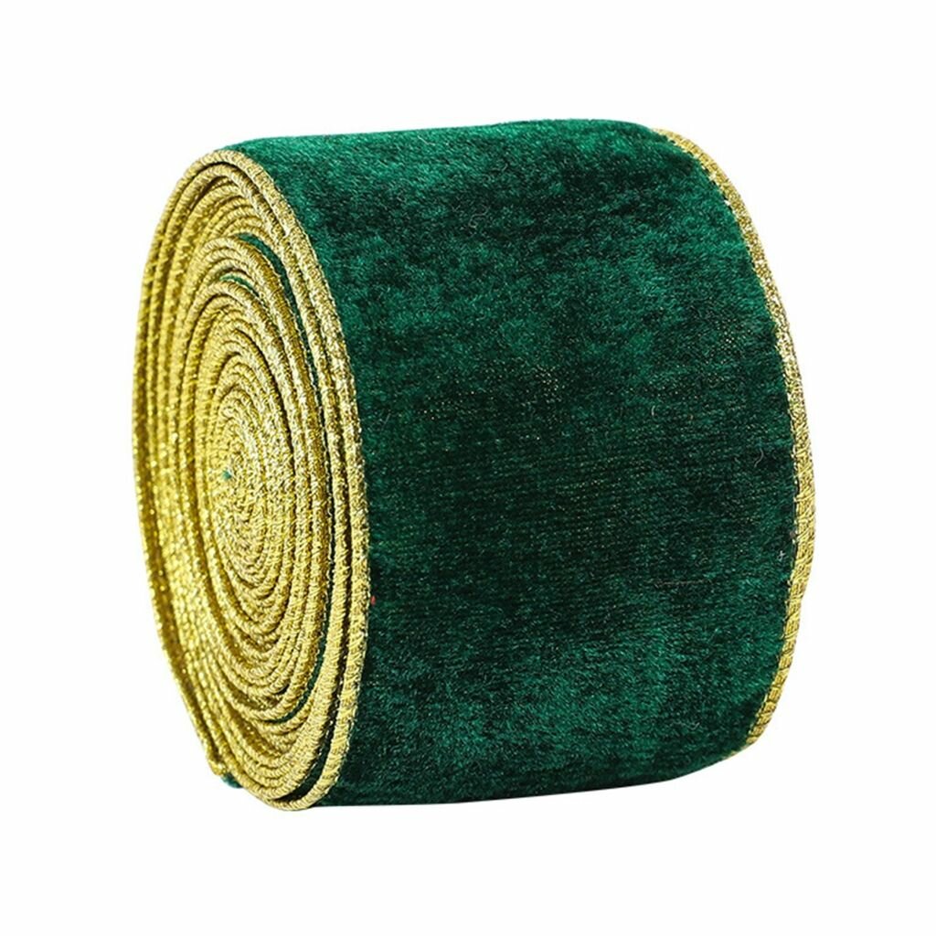 Рождественский Ирландский фестиваль Бархатная лента с бантом своими руками-Зеленая прямая бархатная лента шириной 6,3 см