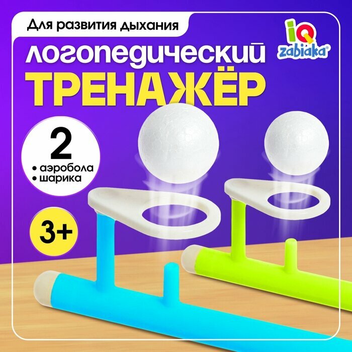 Игра-тренажёр для развития речевого дыхания Аэробол, дыхательная гимнастика, 2 шт, 2 шт.