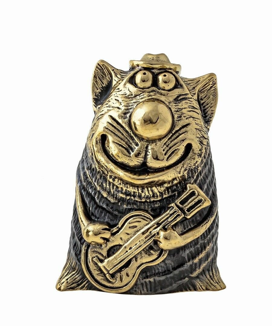 Колокольчик Кот с гитарой 1357