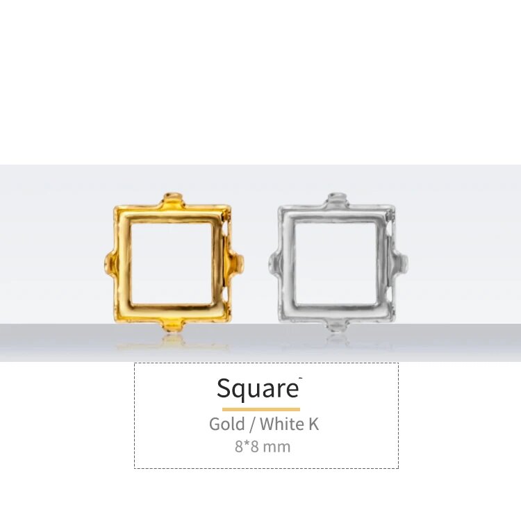 Стразы для шитья Square 08x08mm, Silver-Claw, 20шт