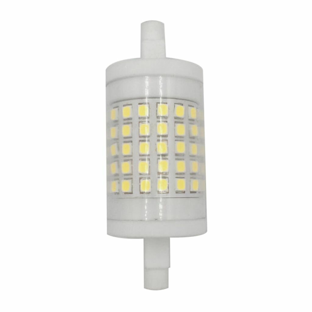 (1) Керамическая светодиодная лампа 10 Вт R7S, горизонтальная, с подключением по розетке, белая