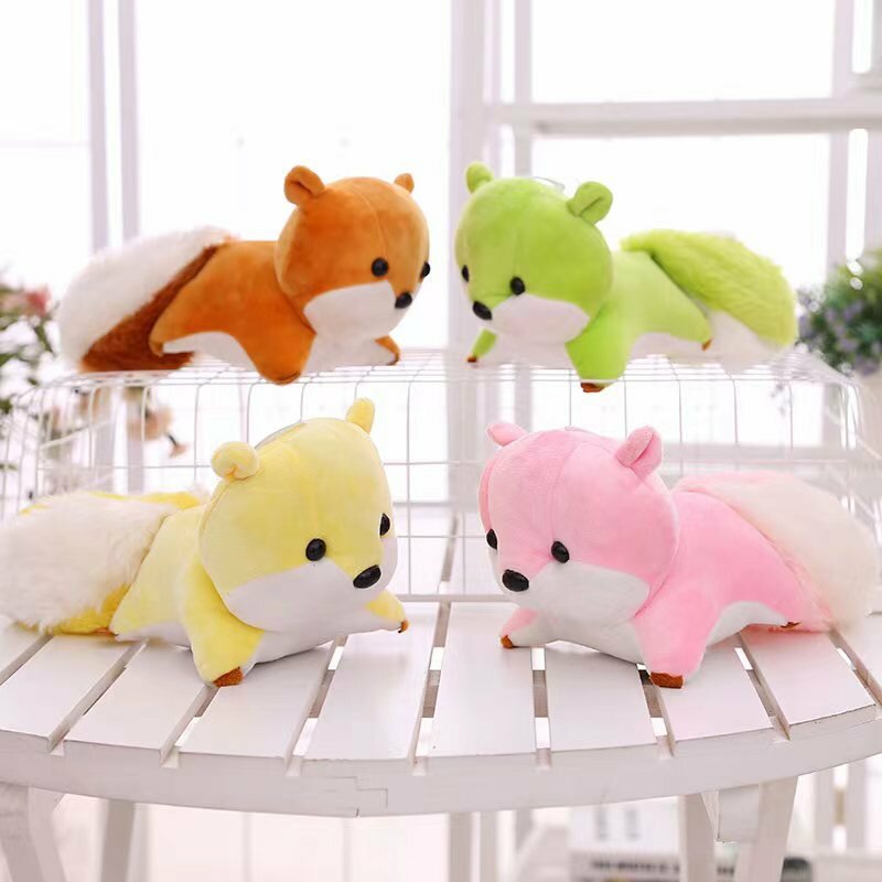 Новая кукла машины захвата подарка свадьбы куклы 20км машины куклы игрушки плюша 7 дюймов белка с большим хвостом_Около