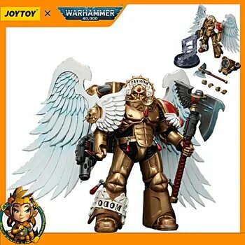 Аниме фигурки JOYTOY Warhammer 40K 1/18 Ангелы крови Чистокровный страж с топором Encarmine и пистолетом Inferno Подарочная модель
