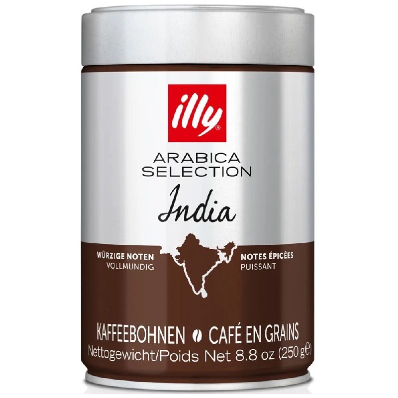 Кофе ILLY (8974) MONOARABICA INDIA зерновой /жесть/ 250г