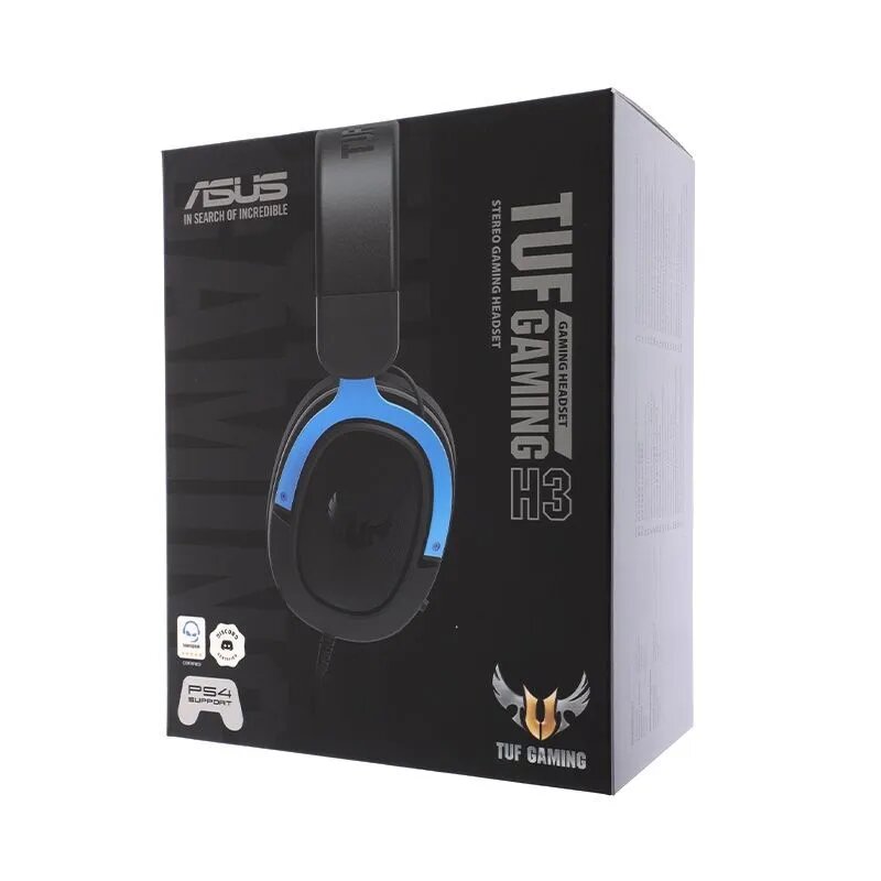 ASUS Игровые наушники проводные с микрофоном TUF GAMING H3, 3.5 мм, синий