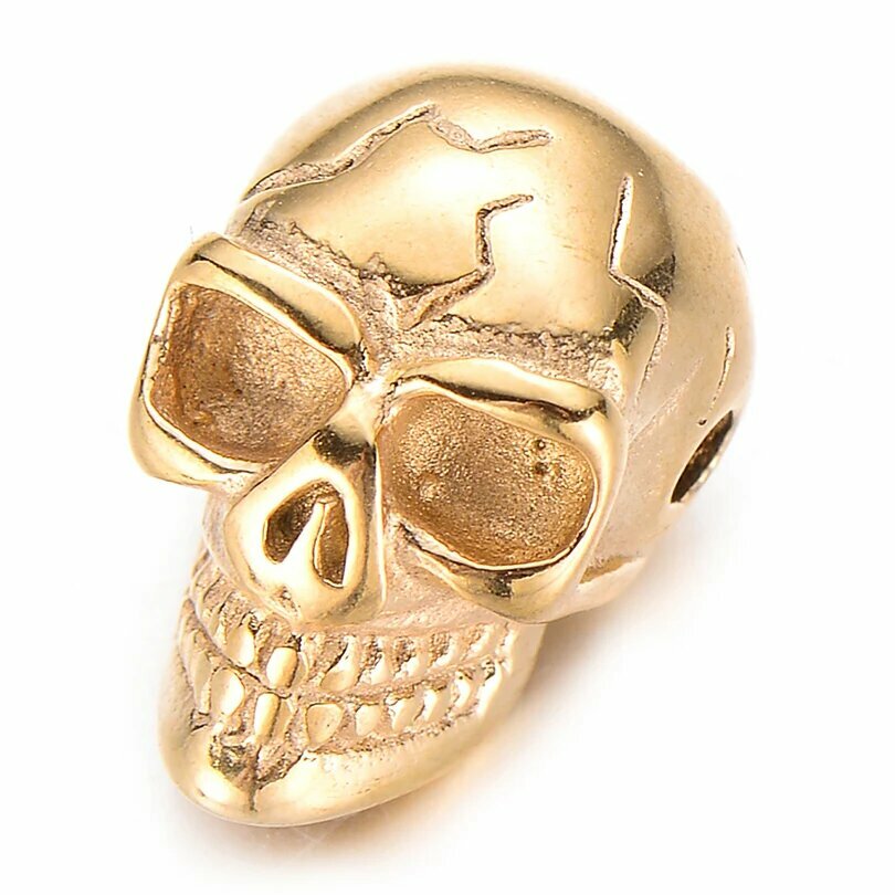 Бусина череп Skull 02 gold