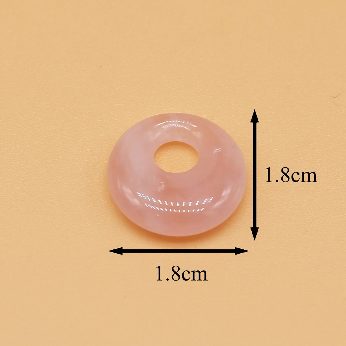 Бусина из розового кварца, 1.8 см