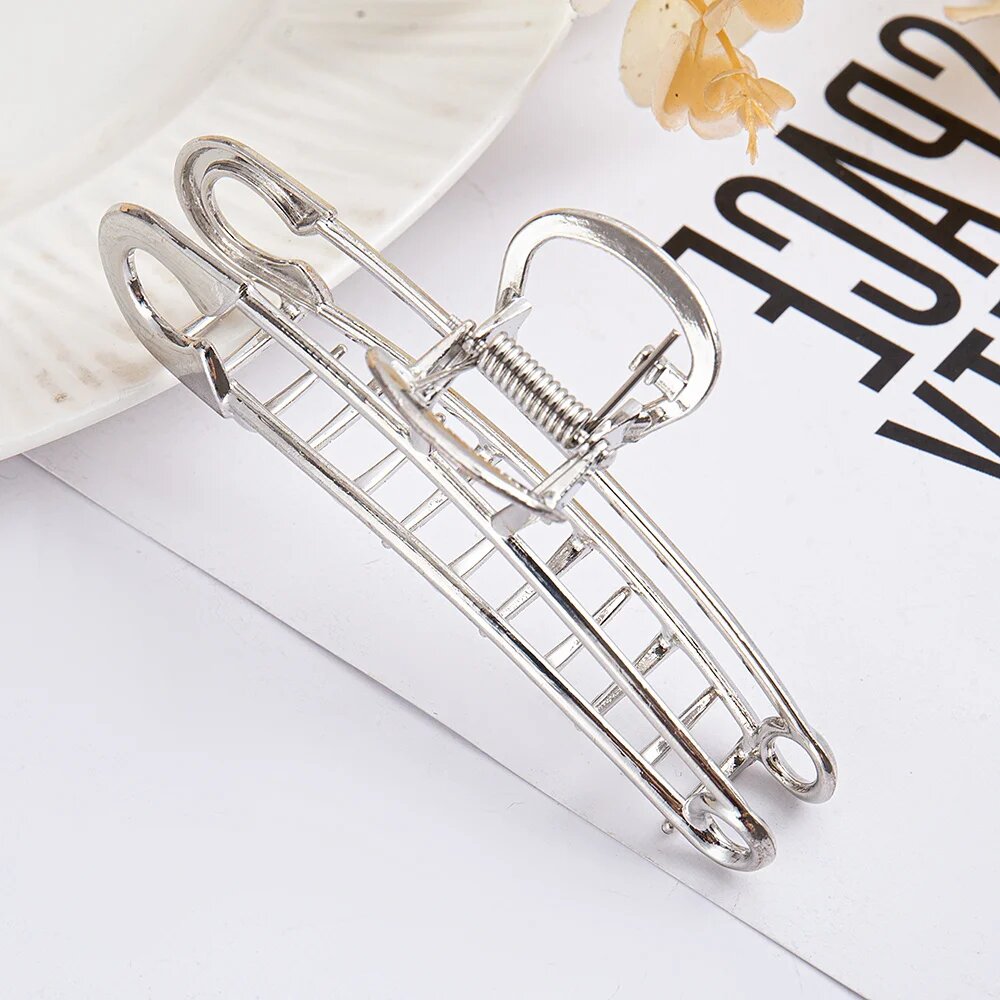 Серебристая заколка для волос краб FORWOT silver-2