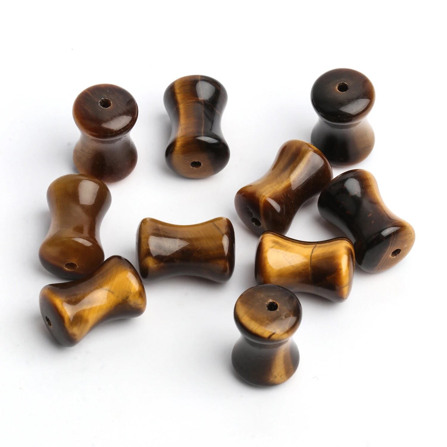 Бусины из бамбукового агата, малахата, аметиста, тигрового глаза NPCXSZ Коричневый, Black agate