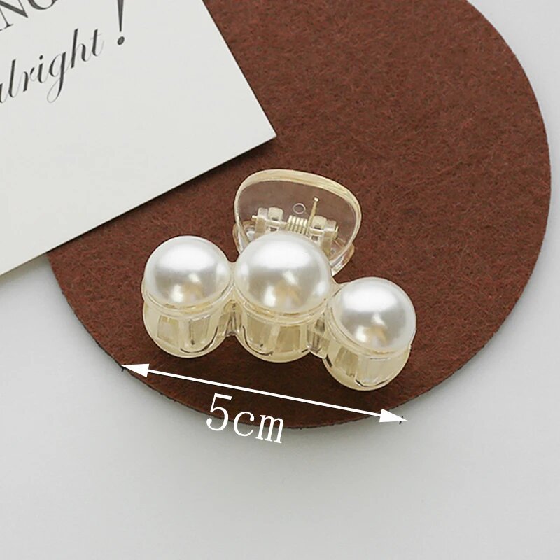 Заколки для волос RuoShui пластиковые с жемчугом 04