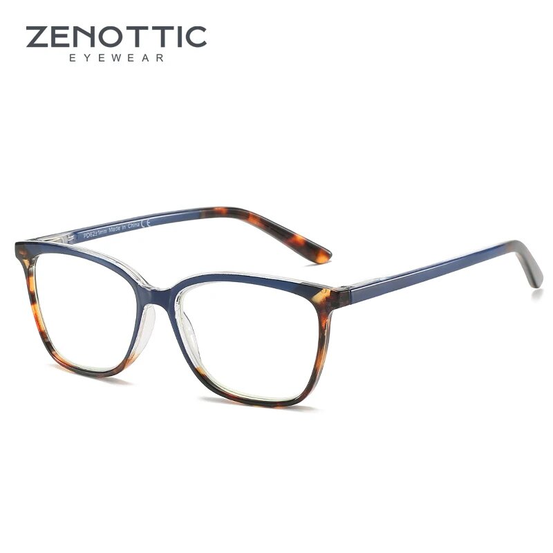 ZENOTTIC Очки для чтения, синяя оправа, +100