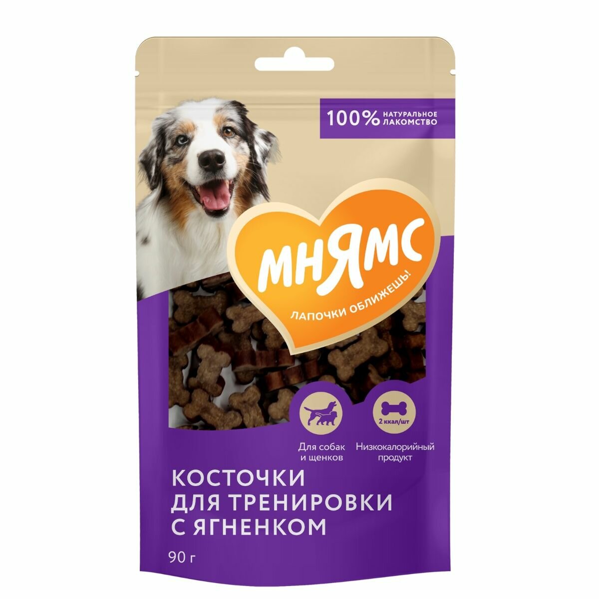 Мнямс Лакомства тренировочные для собак "Косточки" с ягненком 5 шт*90г
