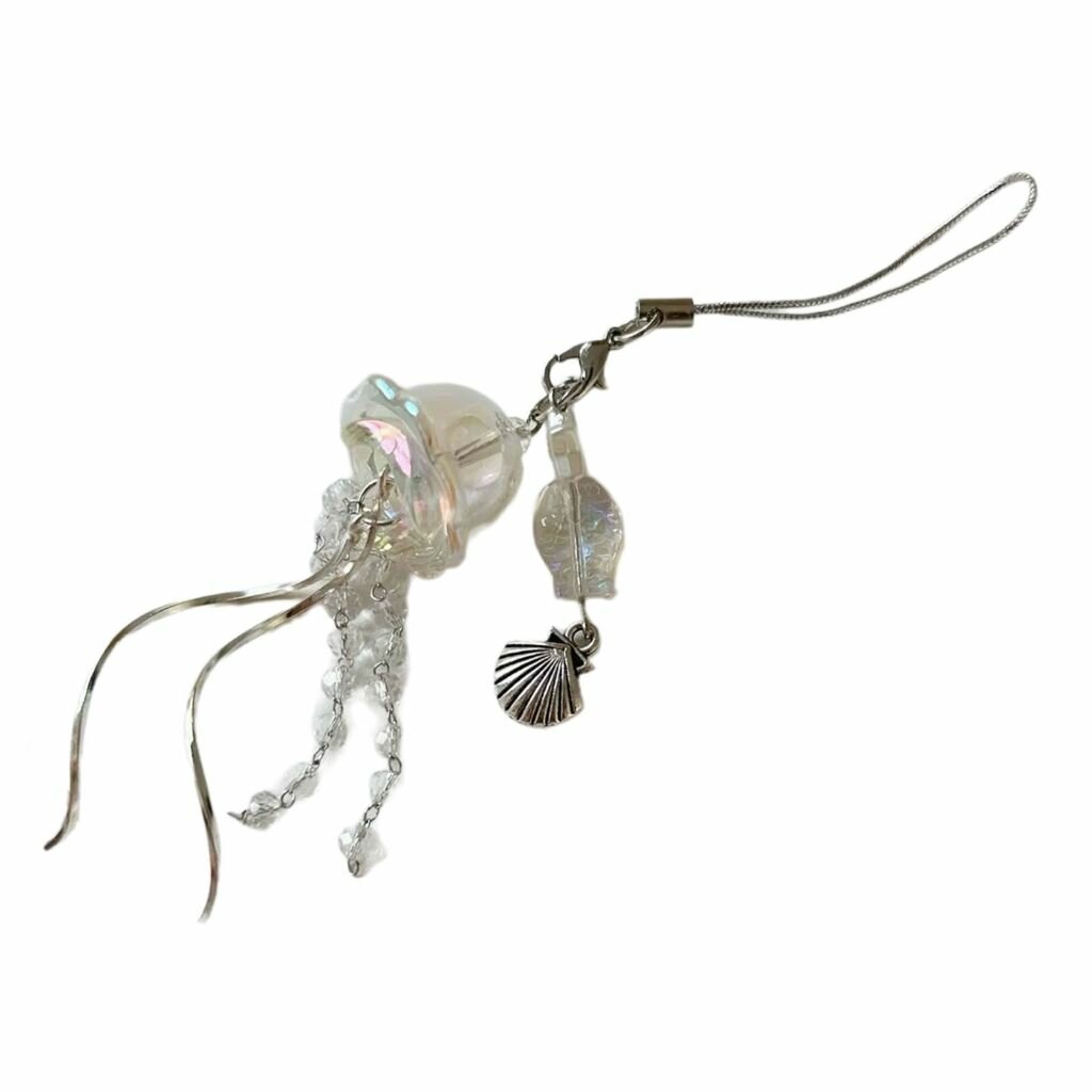 Брелок, Хрустальная подвеска с кисточкой в виде медузы-1 шнур для мобильного телефона