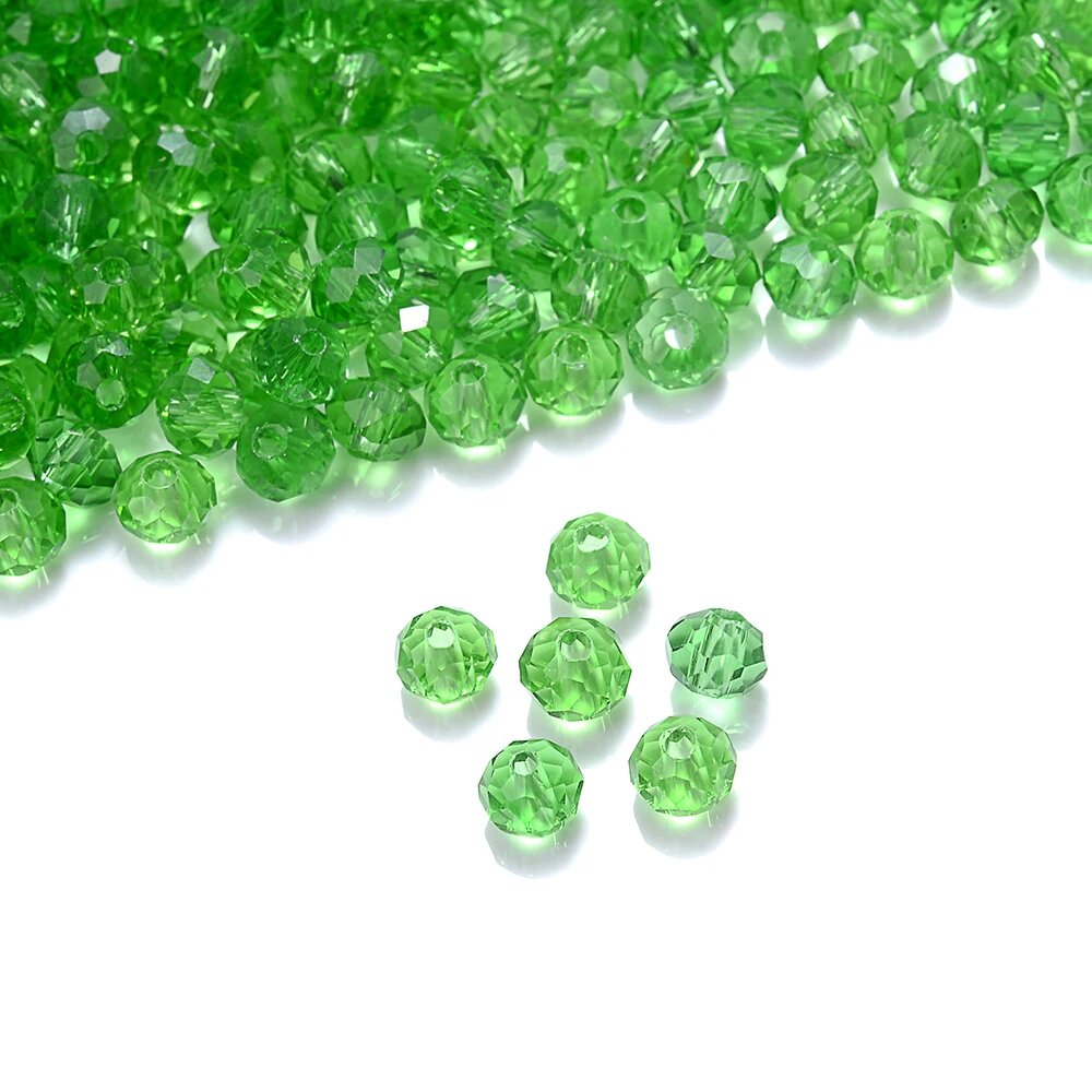 Cicifu зеленые граненые хрустальные бусины 3/4/6 мм Изумрудный, 6mm(40pcs), green