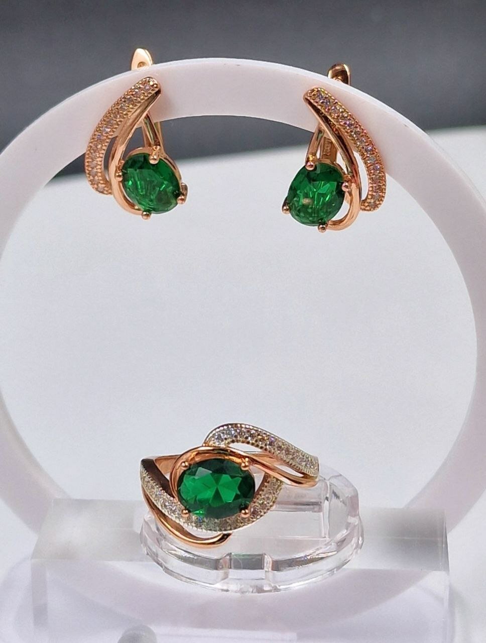 Комплект бижутерии, фианит