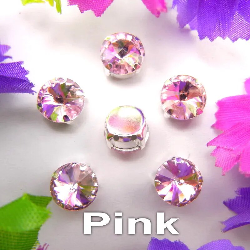 Кристаллы Риволи розовые, A25 Pink, 7 размеров