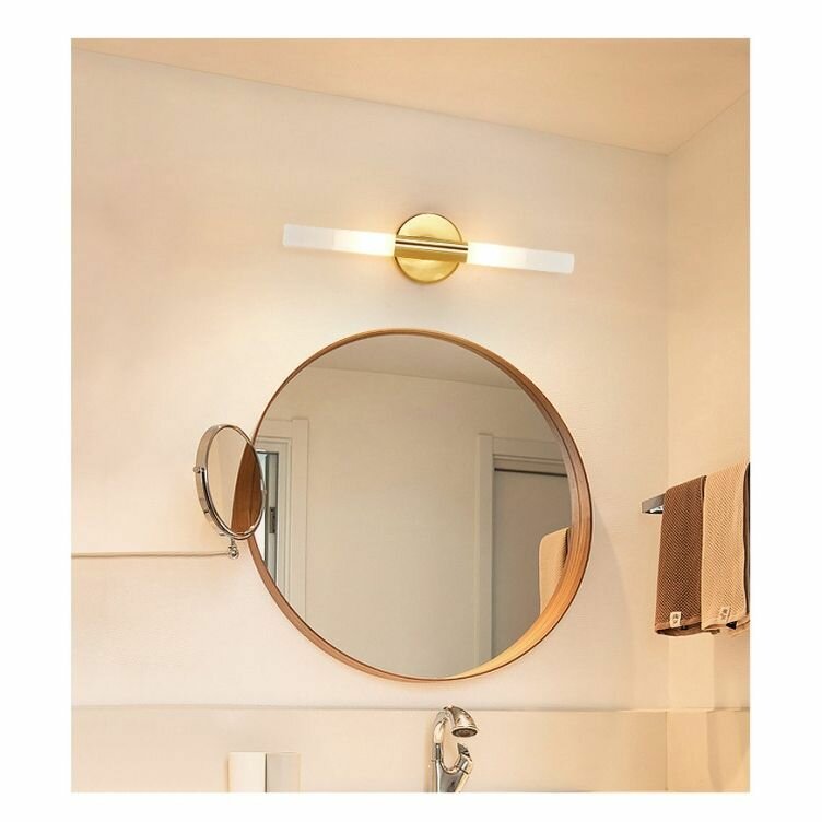 Бра, LED, настенное крепление, плафон из металла, золотой цвет — фото 1