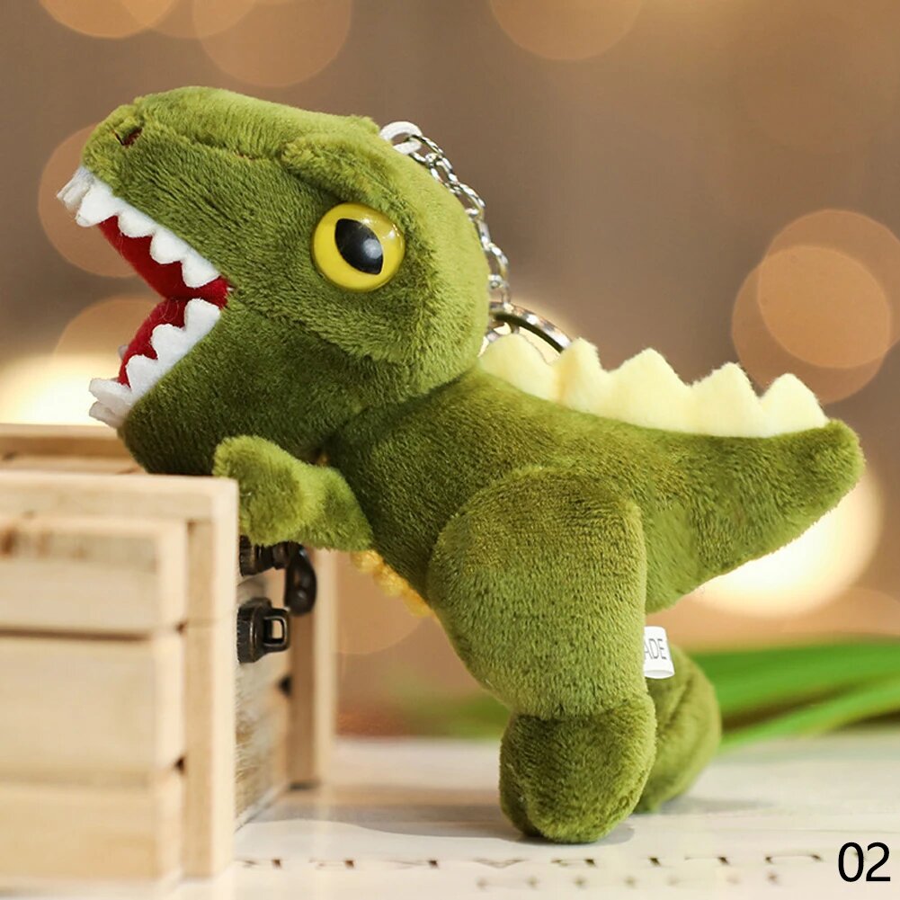 Милый плюшевый динозавр брелок детский Dark Green-14cm