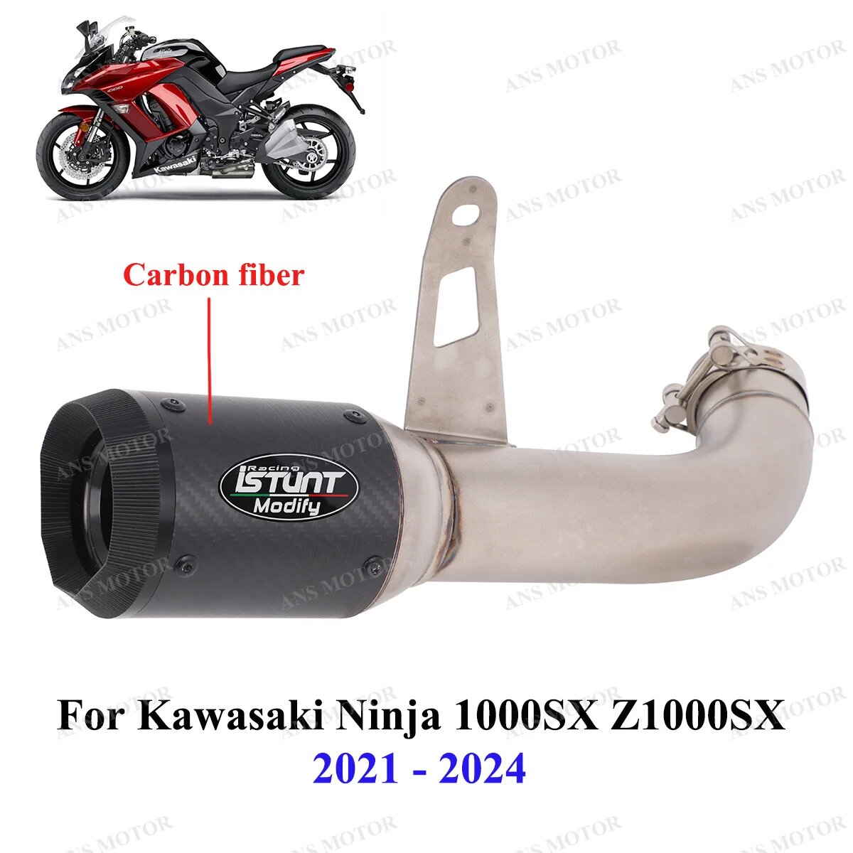 Надевается для Kawasaki Ninja 1000SX Z1000SX 2021-2025, глушитель выхлопной системы Stainless